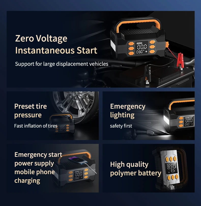 Car Jump Starter With Air Compressor,Battery Power Bank For Most Phone ...