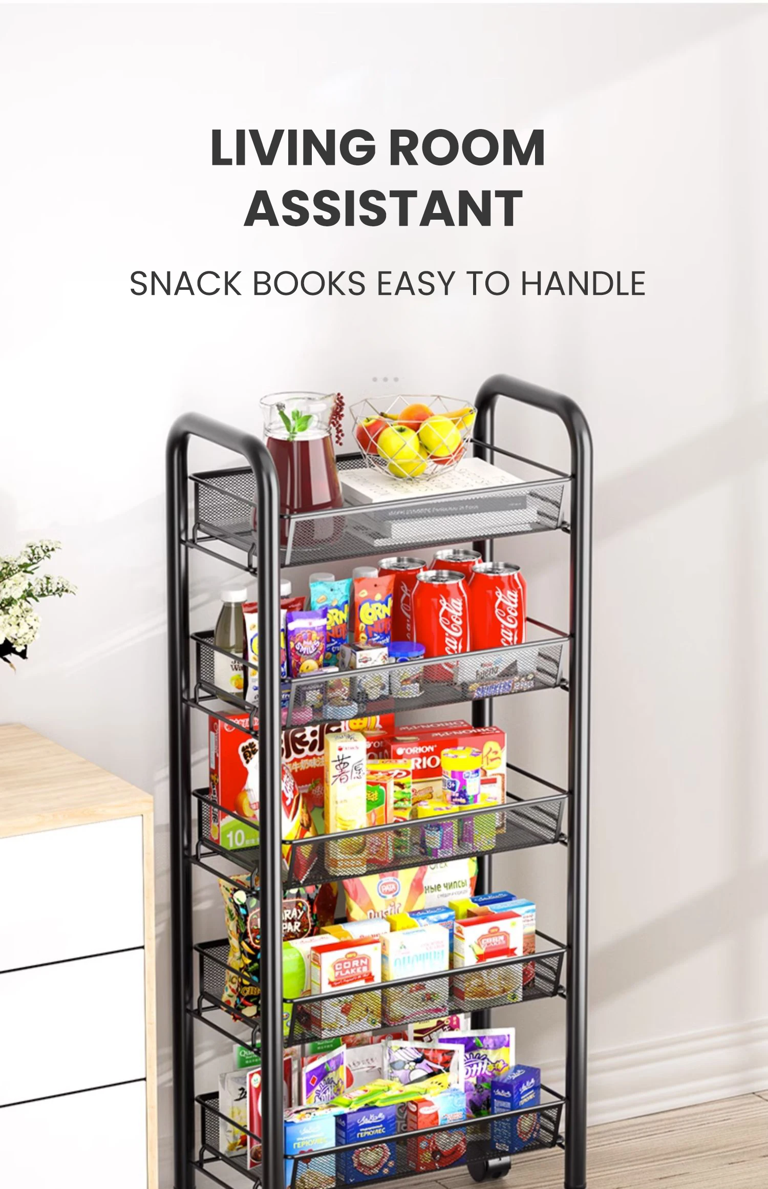 3-tier Rolling Utility Storage Rack Cart On Wheels,Trolley Craft Cart ...