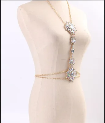 Fashion Exaggerate Body Chain Necklace Luxury Crystal Diamond Body ...