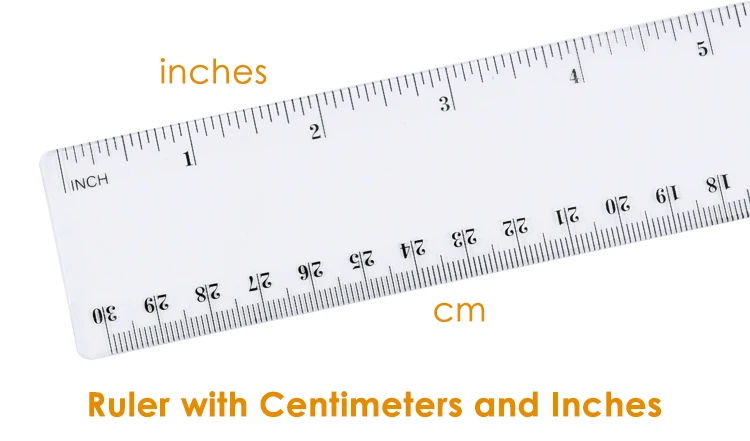 Foska Clear Acrylic Ruler - Double-Sided Measuring Tool with Inches ...