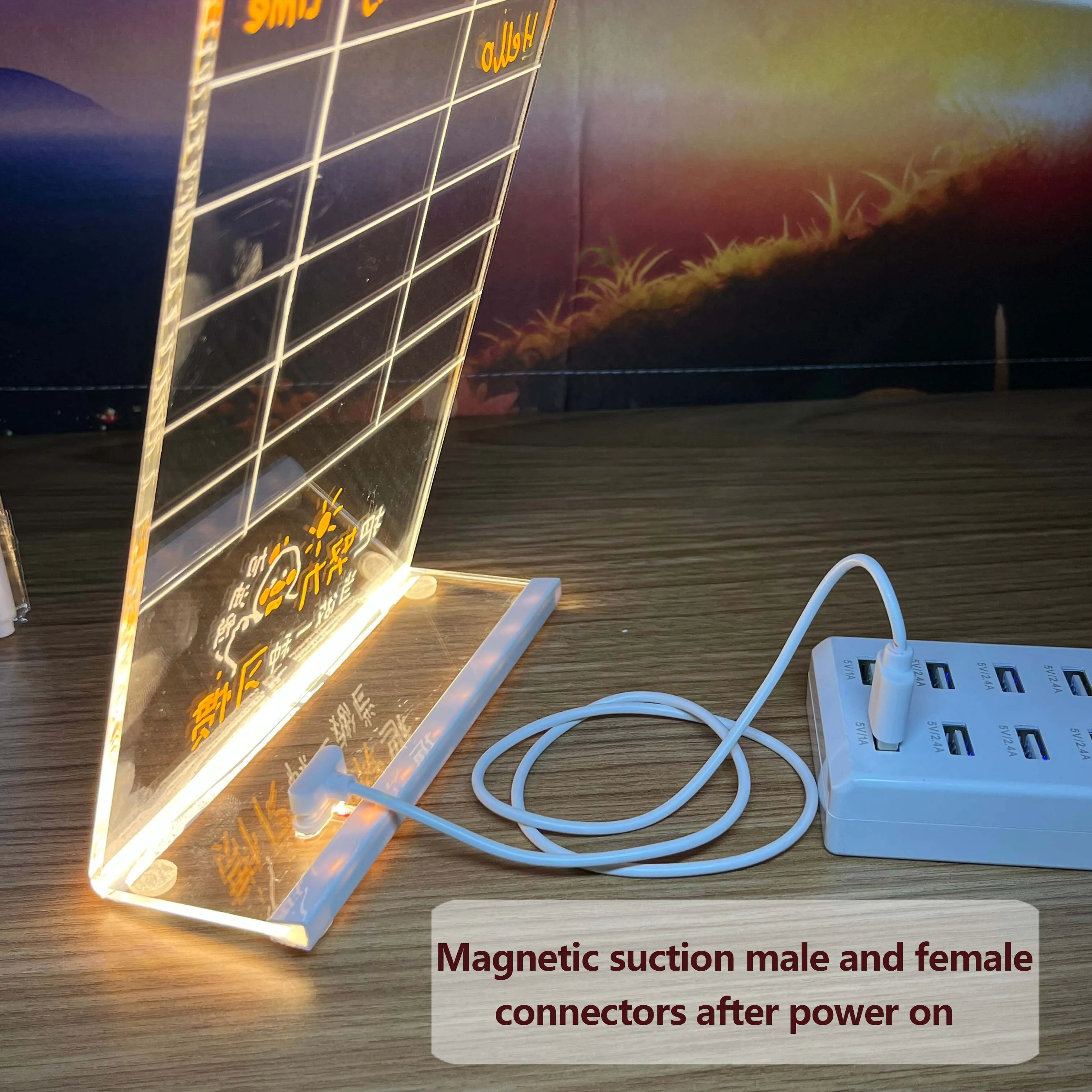 Creative Diy Note Board Blank Acrylic Writable Lamp Led Rewritable ...