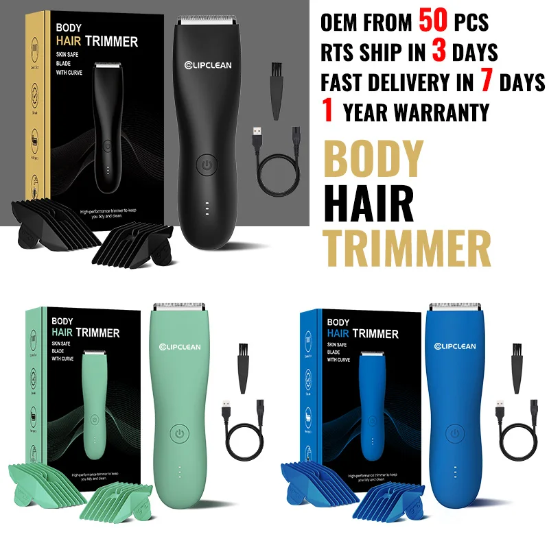 CLIPCLEAN Waterproof Body Hair Trimmers for Men - Groom with Ease