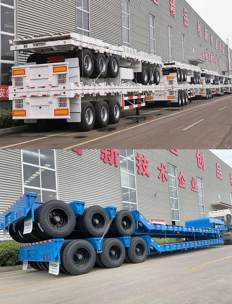 Multi Axle Hydraulic Low Bed Trailer 4 Lines 8 Axles 150 Ton Lowboy Lowbed Semi Trailer - Buy 4 ...