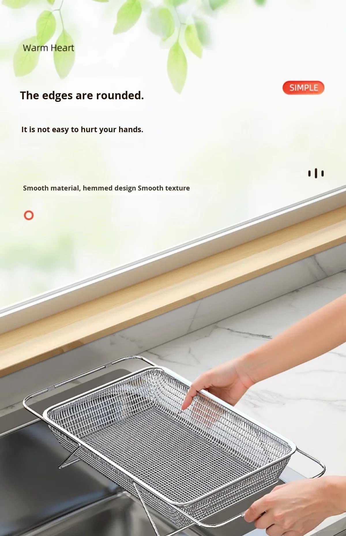 304 Stainless Steel Modern Free Standing Retractable Drain Basket New ...