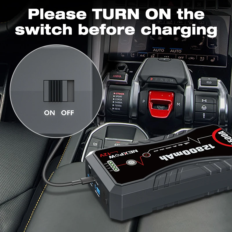 NEXPOW Portable Emergency Tool - 1500A Car Jump Starter