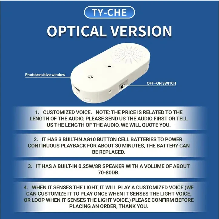 Mini Pre-Recorded 60s Light Sensor Musical Sound Module