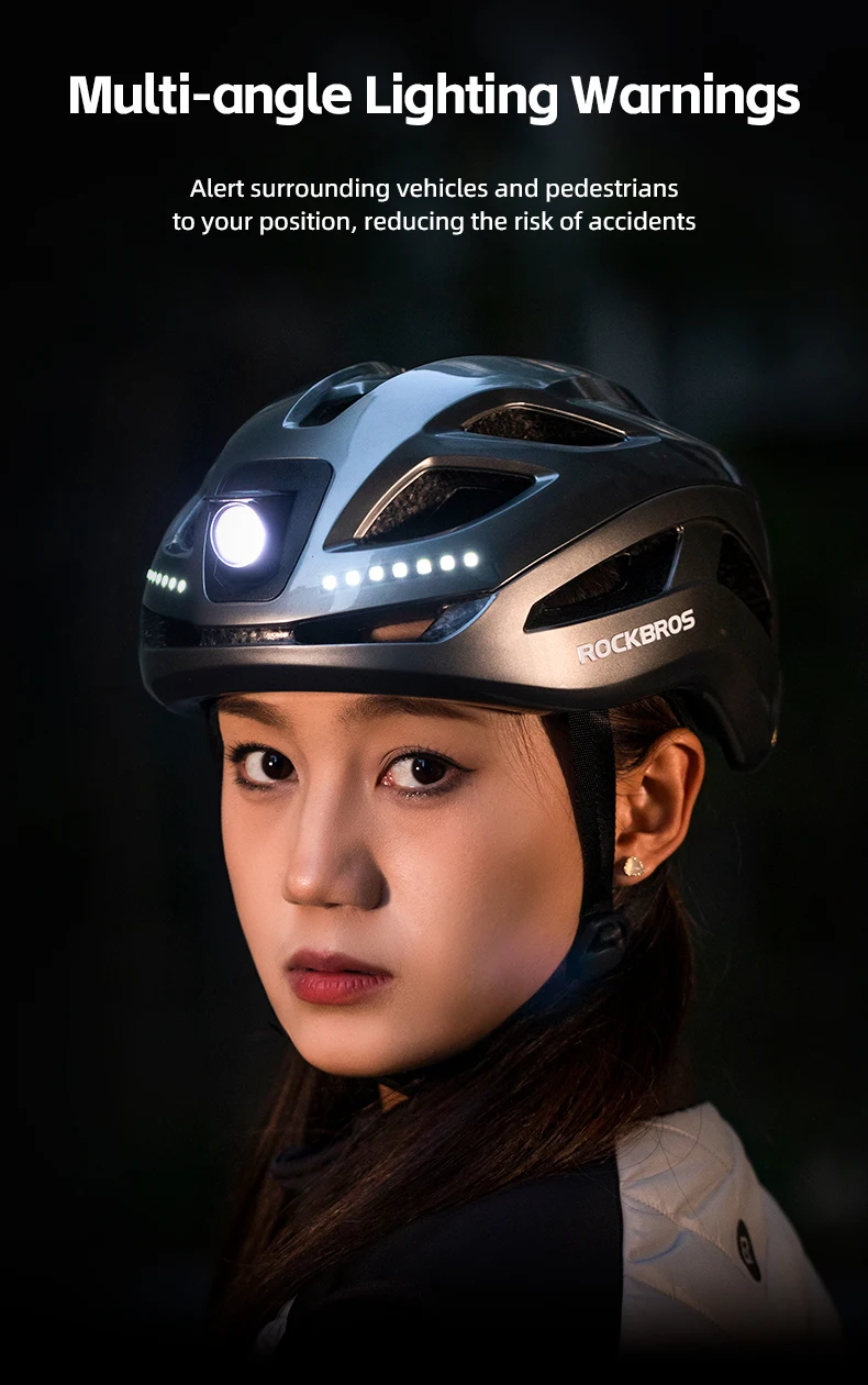 ROCKBROS Bike Helmets with LED Lights - Safe Cycling