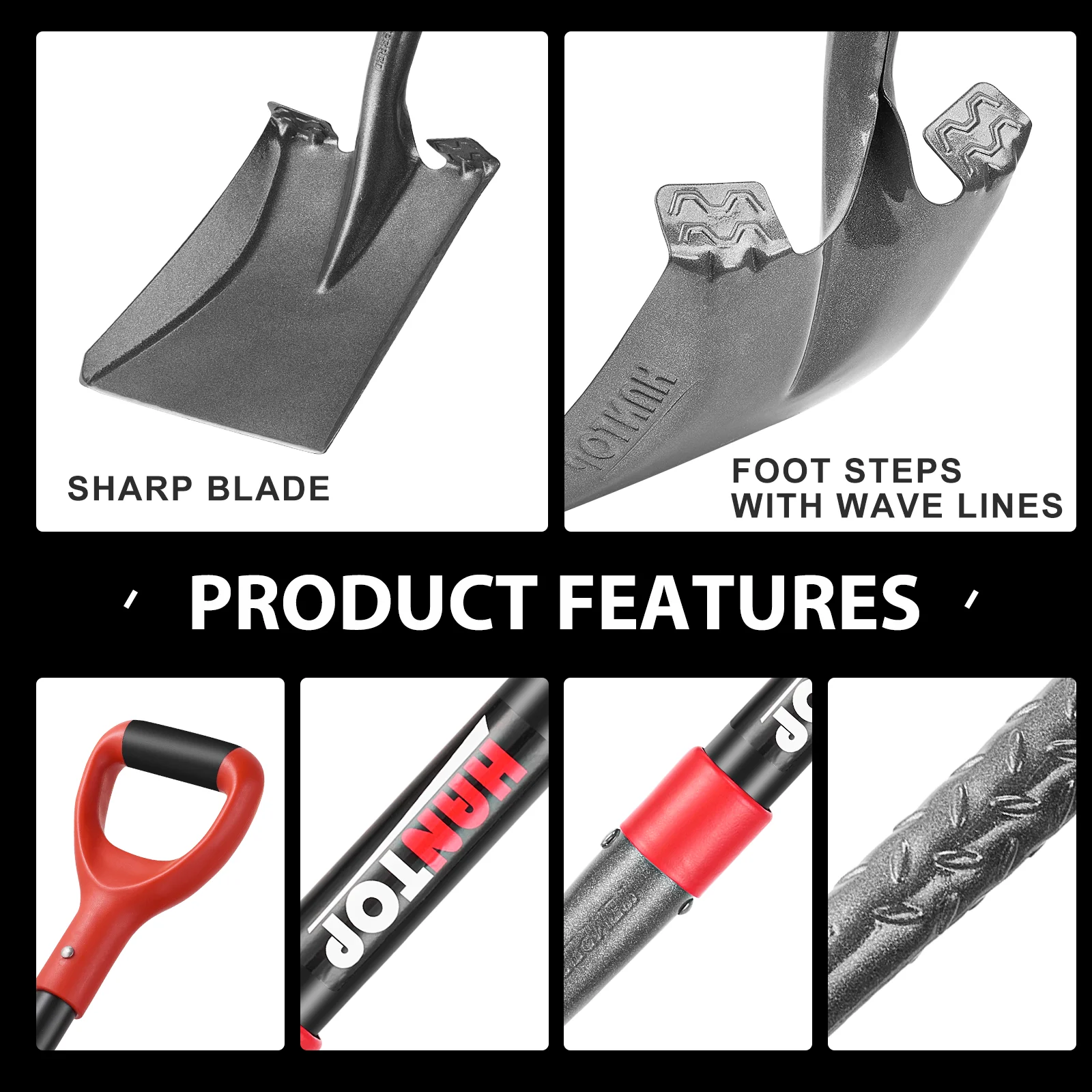 Hantop Landscape Farming Tempered Garden Spade Drain Spade Digging ...