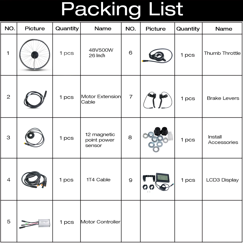 Electric Bicycle Conversion Kit 48v500w 1000w 1500w E-bike Front Rear ...