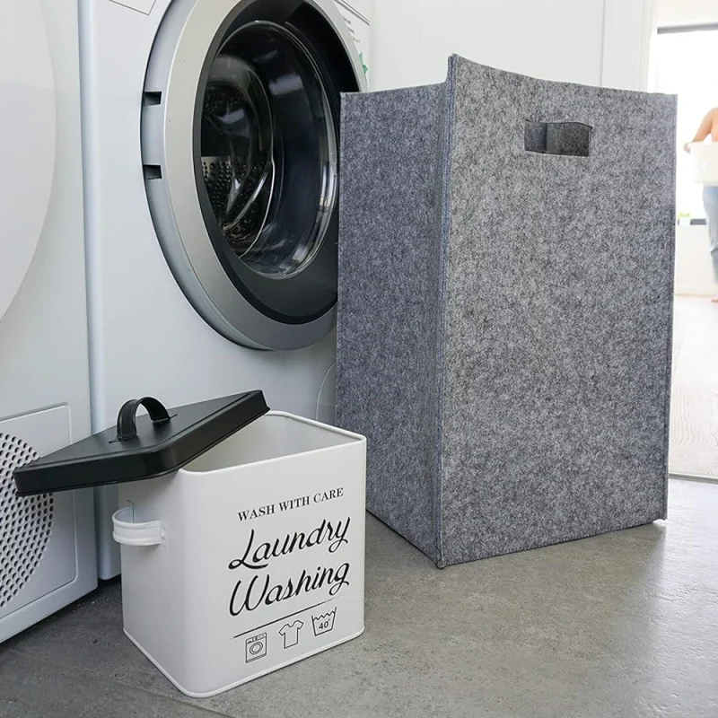 Collapsible Felt Tote Laundry Hamper Modern Toy Storage Basket For ...