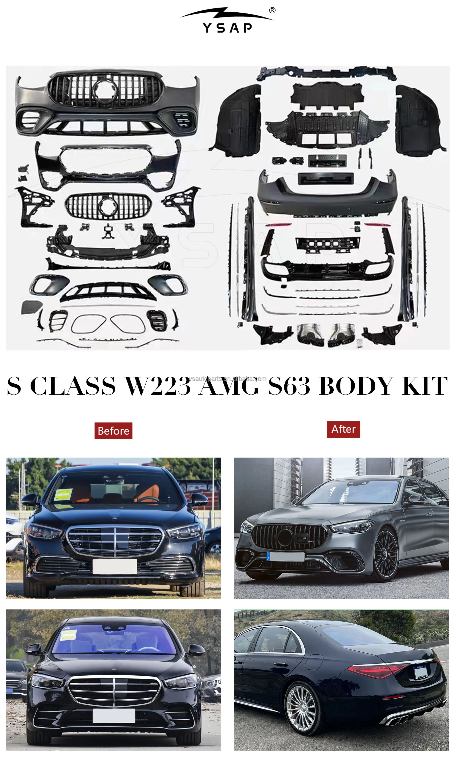 Car Accessories Tuning Bodykit S Class W223 Amg S63 Bogy Kit - Buy S ...