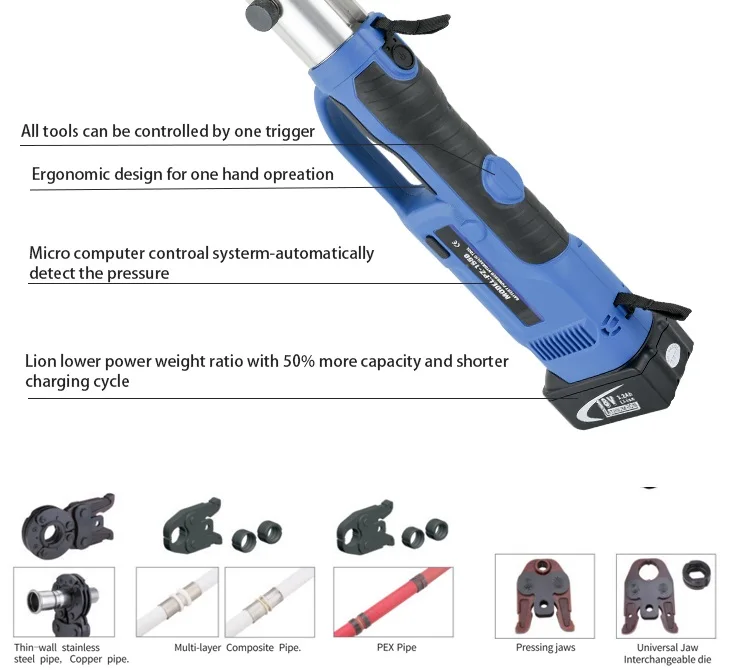 Portable Hydraulic Pipe Press Tool Mini Tool for Pex & Multilayer Pipe ...