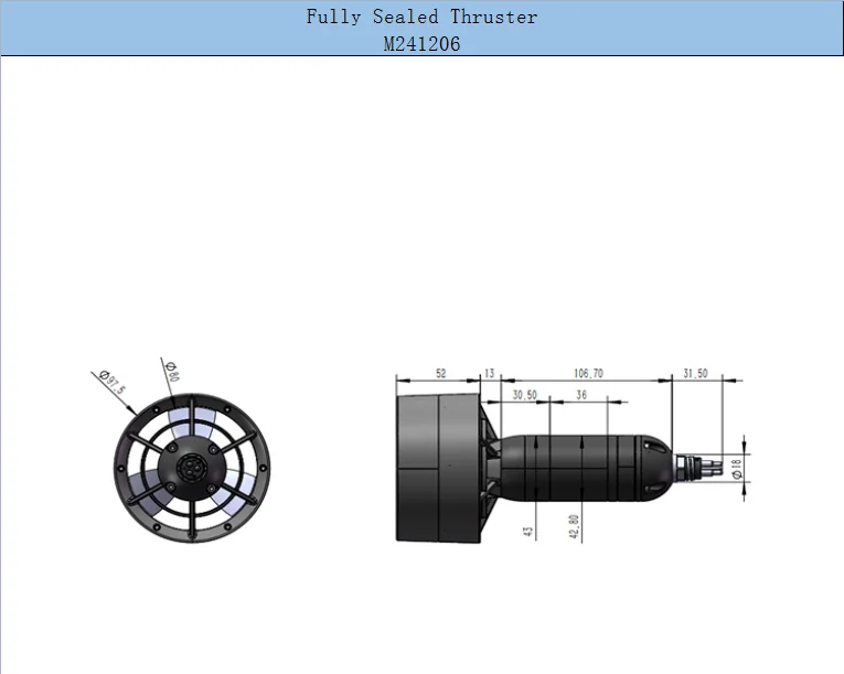 Thruster 24V Brushless Motor Underwater Thruster ROV Thruster for ROV ...