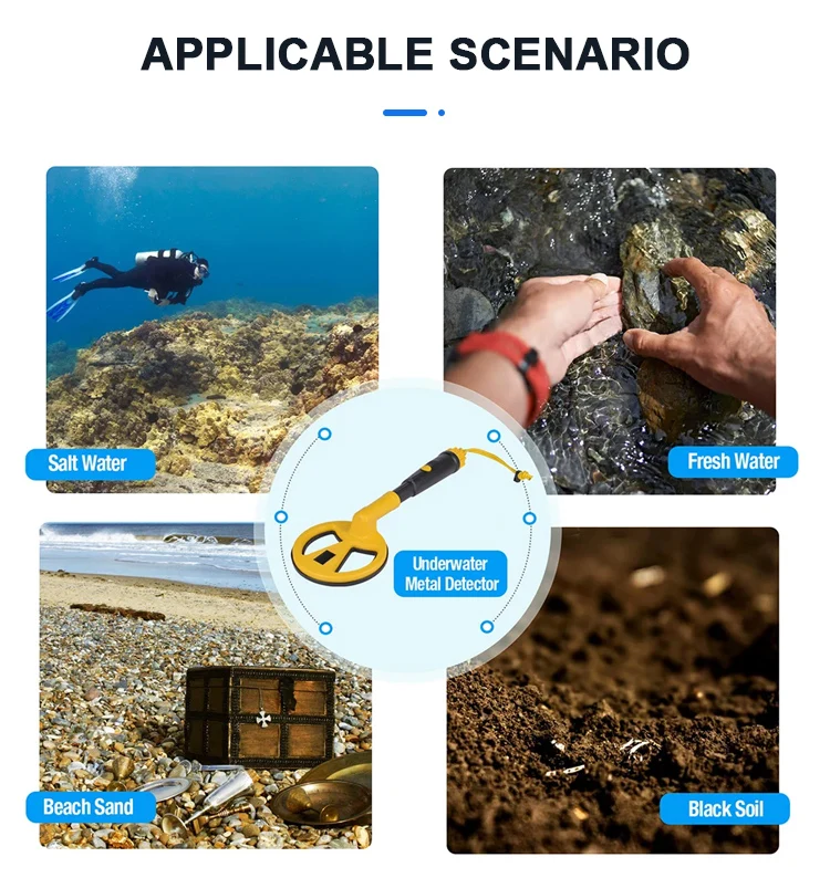 Fully Waterproof Underwater Metal Detector 30 Meters Depth Gold Metal ...