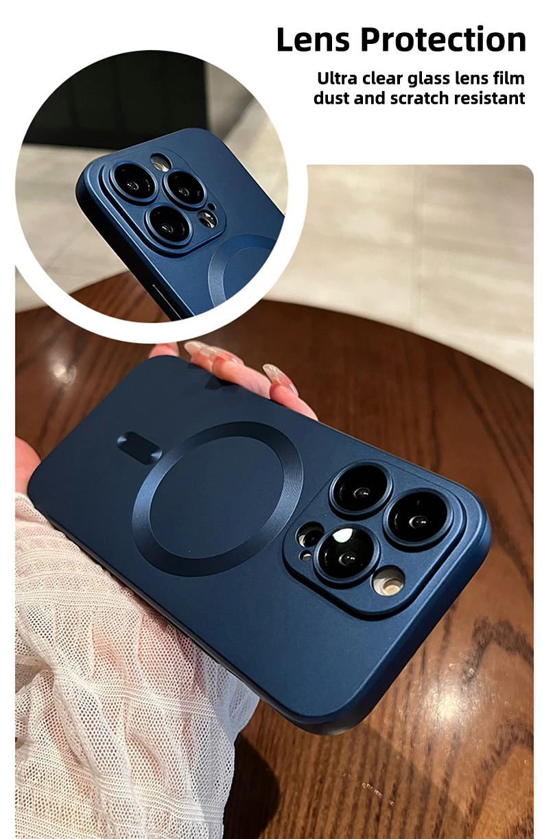 Luxury Camera Lens Glass Protection Magnetic Matte Silicone Mobile ...