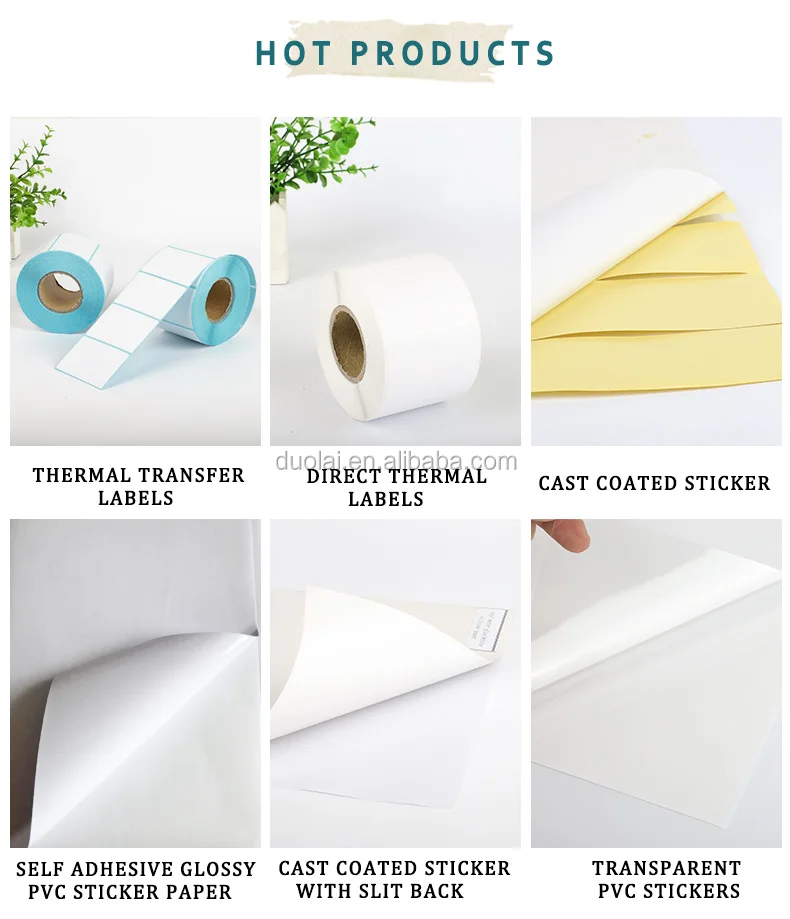 Self Adhesive Cast Coated Sticker Paper With Back Slit Waterbase ...