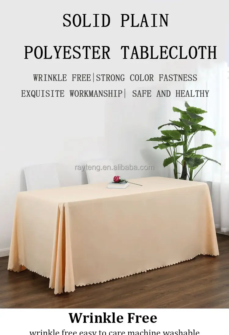 Washable Polyester Rectangular Table Cloth for Wedding, Buffet, Parties ...