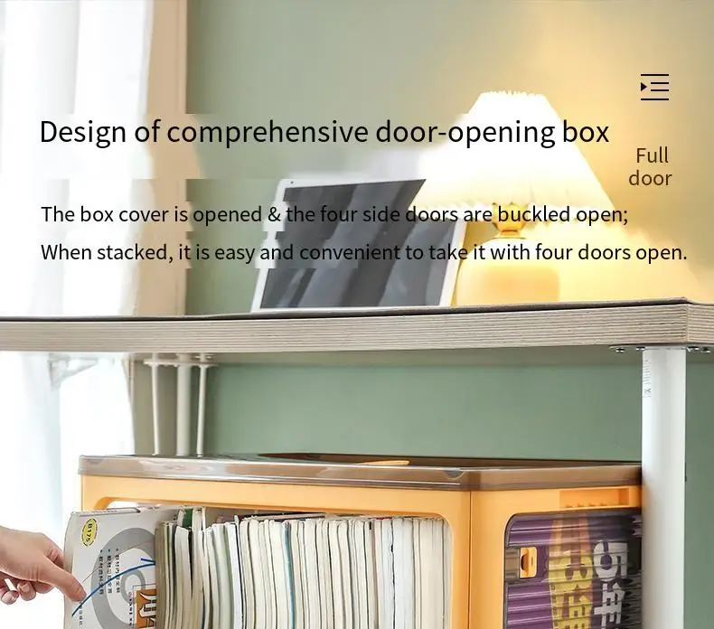 86l Bookcase Student Classroom Book Storage Box Plastic Foldable Book ...