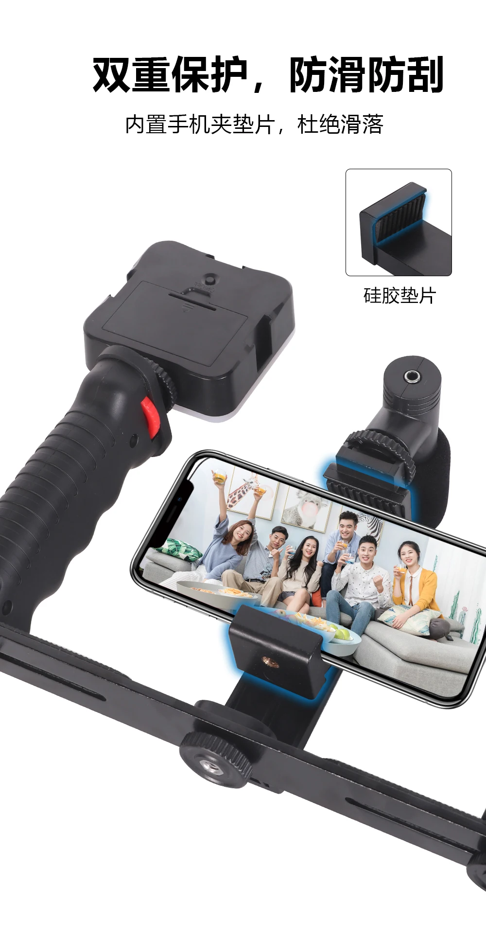 Handheld Microphone Dual Light Vlogging Rig Kit with Tripod| Alibaba.com