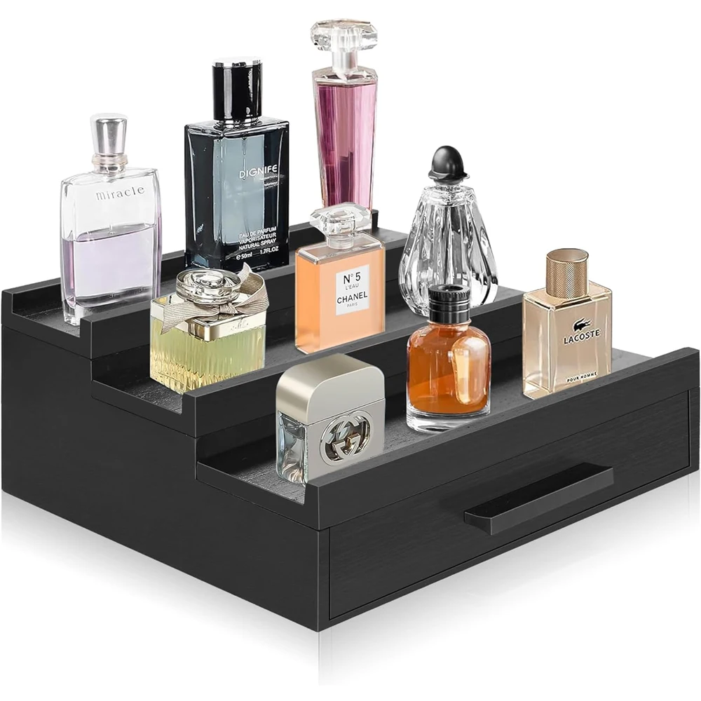 3 Tier Large Space Perfume Shelf Display Stand With Drawer - Buy 3 ...