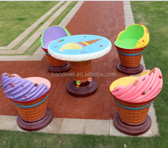 Outdoor Custom Furniture - Colorful Waterproof Ice Cream Table