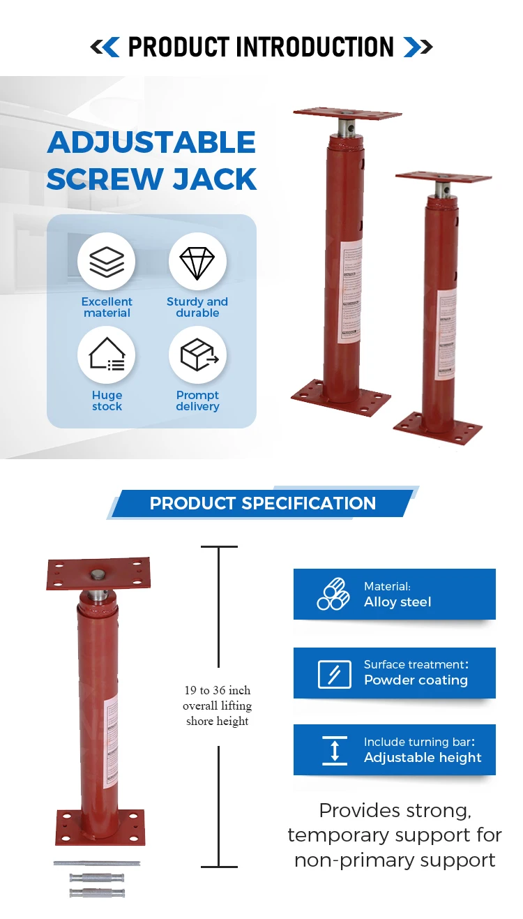 Heavy-duty Telescoping Basement Floor Jack - Adjustable & Durable