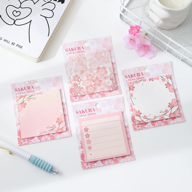 Hengxin Sakura Sticky Note Cute Stationery Notepad With Sticky Kawaii ...