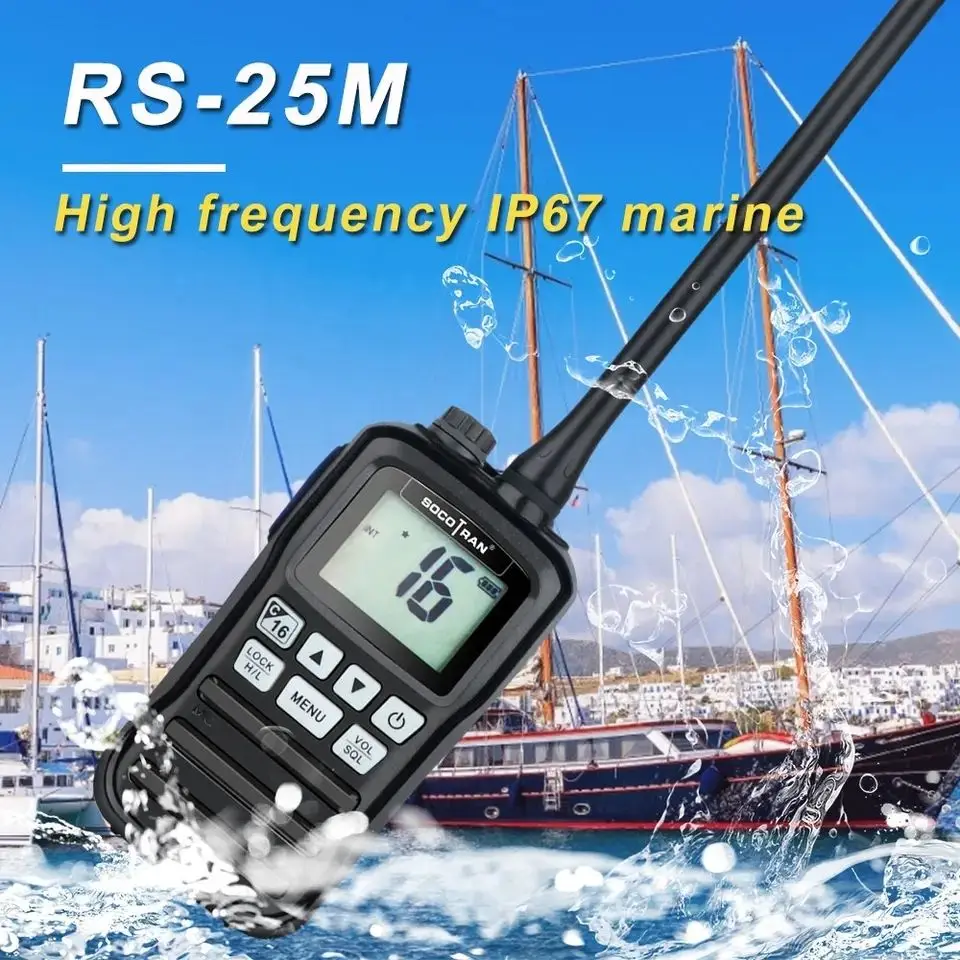 Recent RS-25M VHF Marine Transceiver IP-X7 Waterproof Handheld Walkie ...