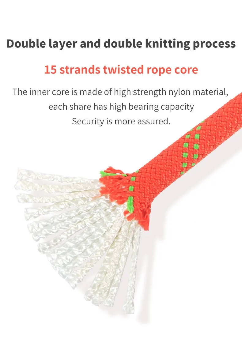 12mm Black Static Rope Climbing Rope Rapid-descent Safety Nylon ...