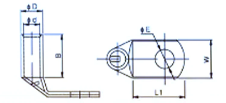 90 Degree 120mm Armored Crimp Cable End Terminal Bootless Lug - Buy ...