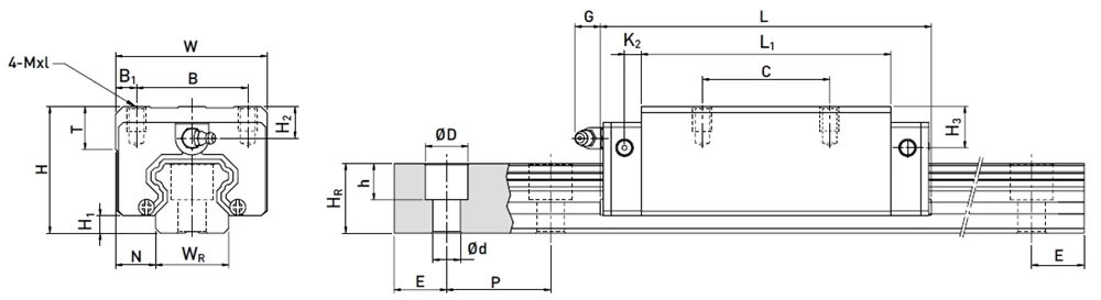 HG Series Linear Slide Bearing LBBR6A/HV6-EWX LBBR5-LS-EWX Linear ...