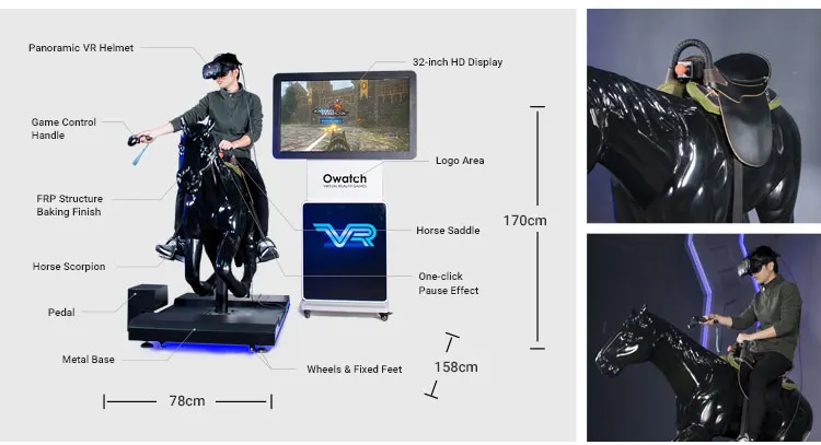 Amusement Ride Exercise Racing Horse Vr Horse Riding Simulator For Sale ...