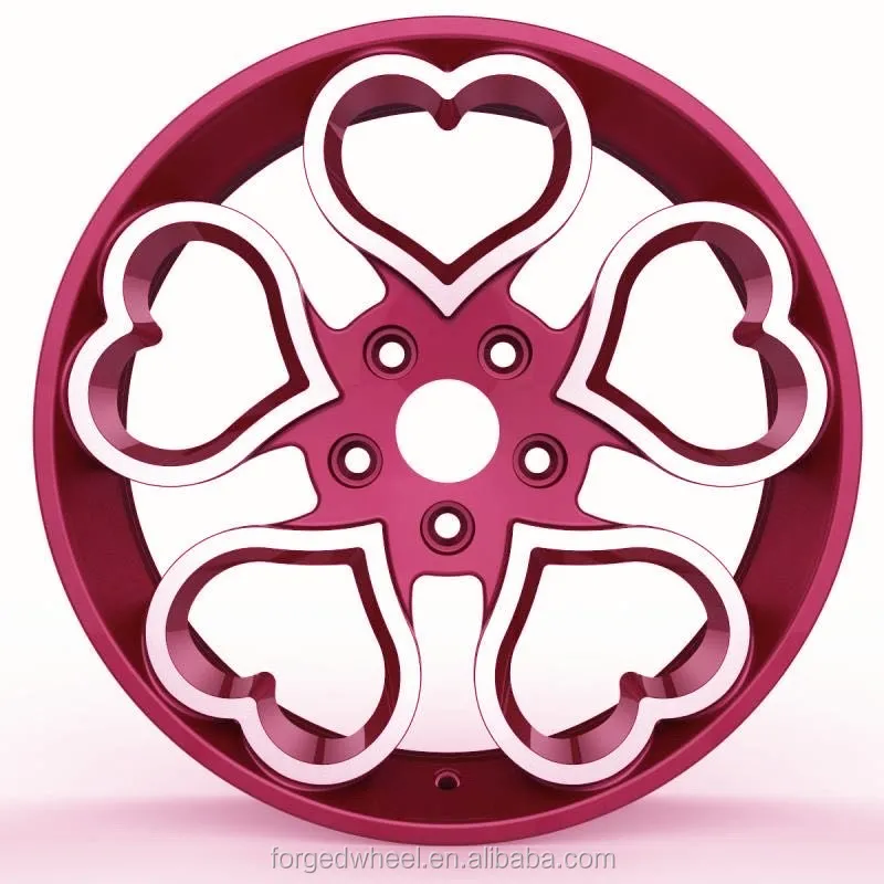 Pengzhen 16-22 Inch Pink Custom Love Heart Shaped 5x120 5x114.3 ...