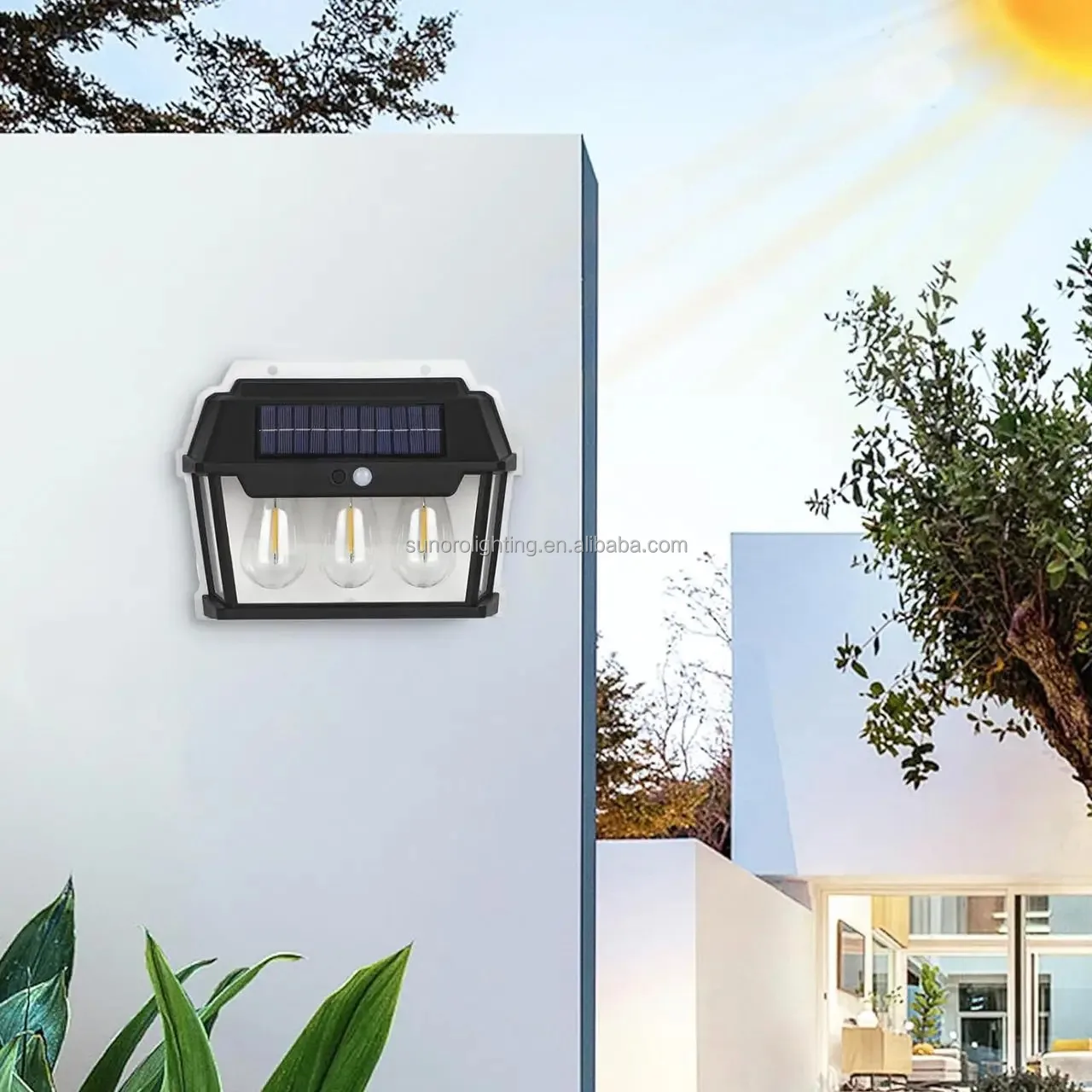Solar Wall Sconce Lamps Outdoor Waterproof1200mah Battery Solar Porch ...