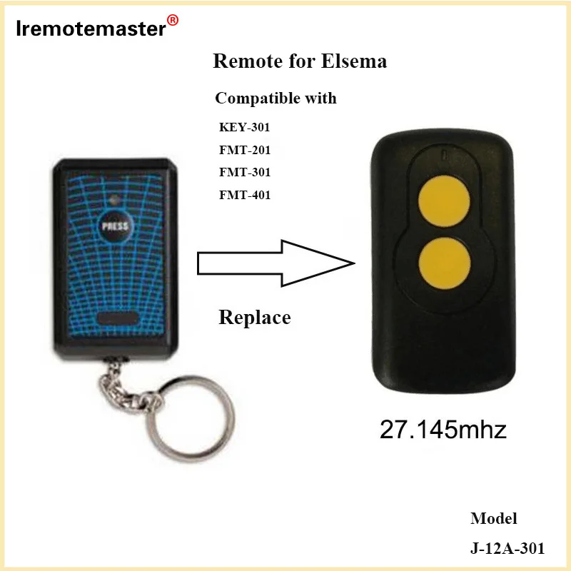 For Elsema Key-301 Garage Door Remote Control Wireless Transmitter 27 ...