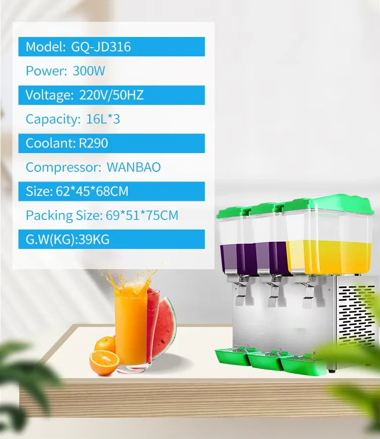 Refrigerated Juice Dispenser Spray Frappé Stir Beverage Soft Drink ...
