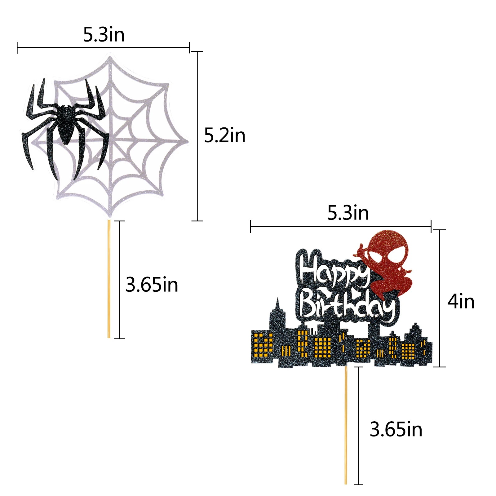Spider Webs Spider Super Hero Party Theme Happy Birthday Cake Topper ...