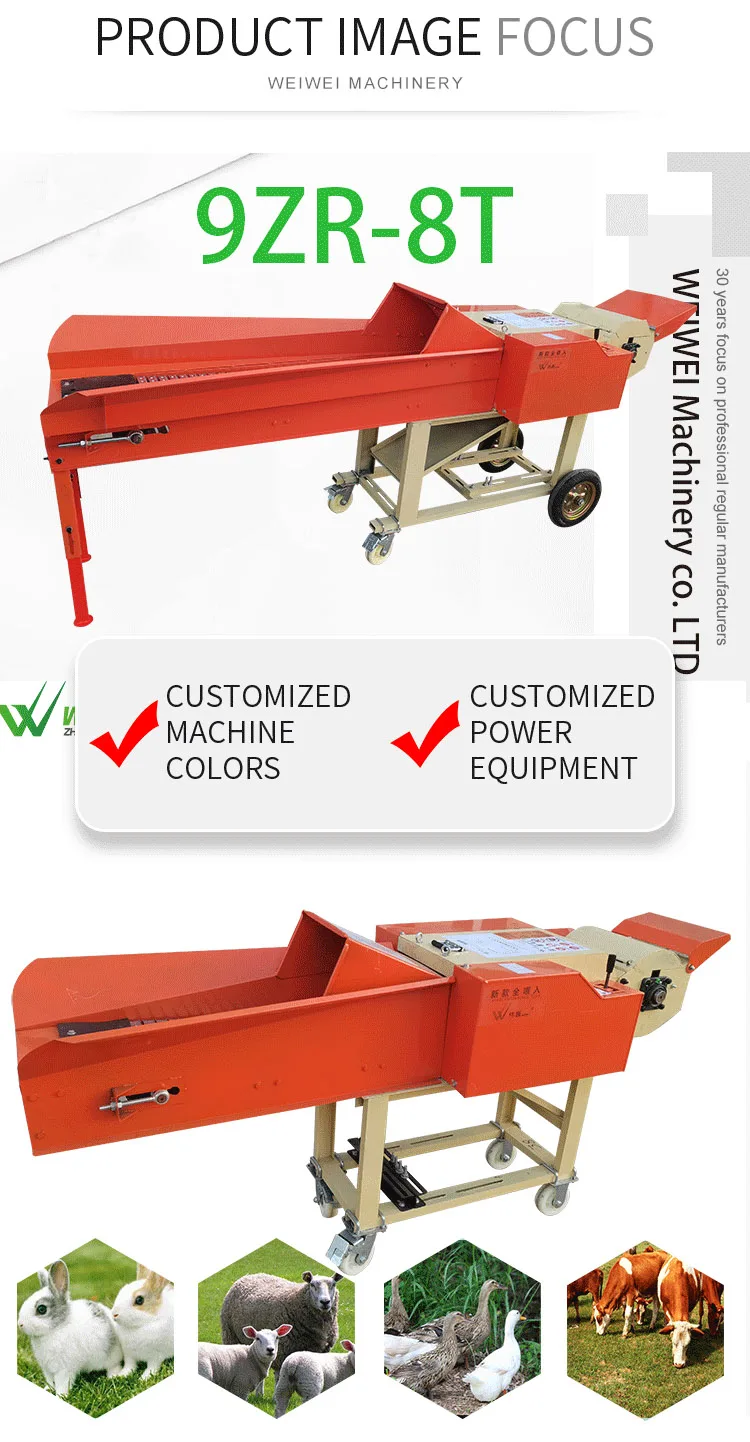 Weiwei Chopper Chopped China Cattle Feed Grass Shredder Automatic Hay ...