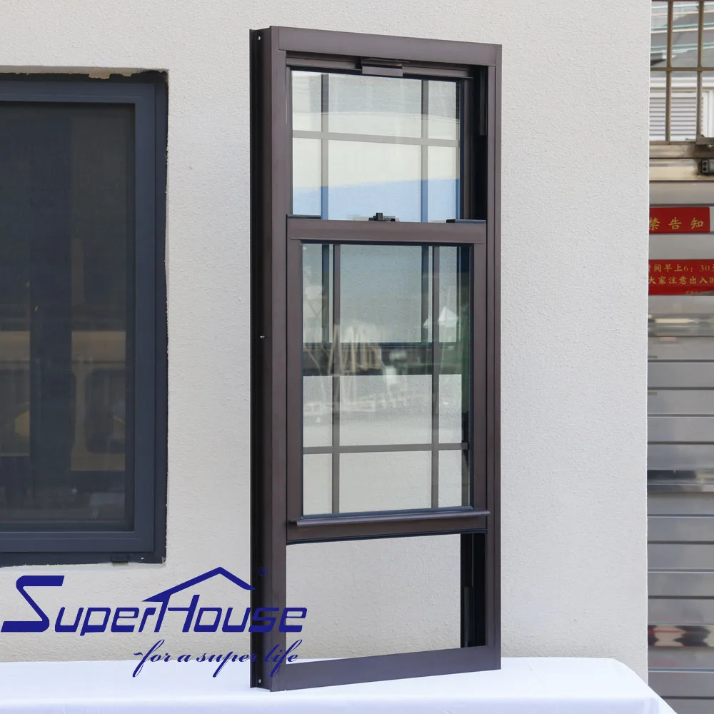 White Powder Coating High Quality Double Glazed Vertical Sliding Hung ...
