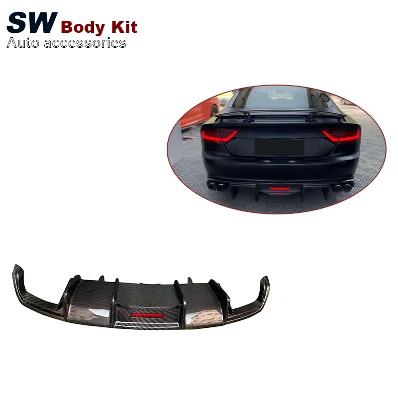 KB Style Carbon Fiber Rear Diffuser For Audi A7 S7 RS7 C7.5 2016-2018 ...