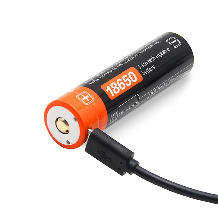 New Micro Usb Charging 3.7v 2600mah Rechargeable 18650 Li-ion Battery ...