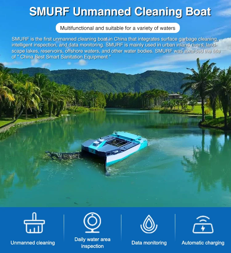 Smurf20 River Garbage Collection Boat Seaweed Harvesting Boats Unmanned ...