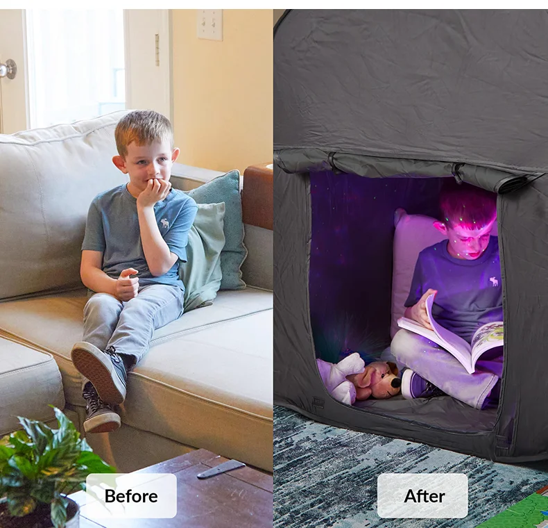 Autism Tent Sensory Glow In The Dark Pop Up Inflatable Black Out Autism ...