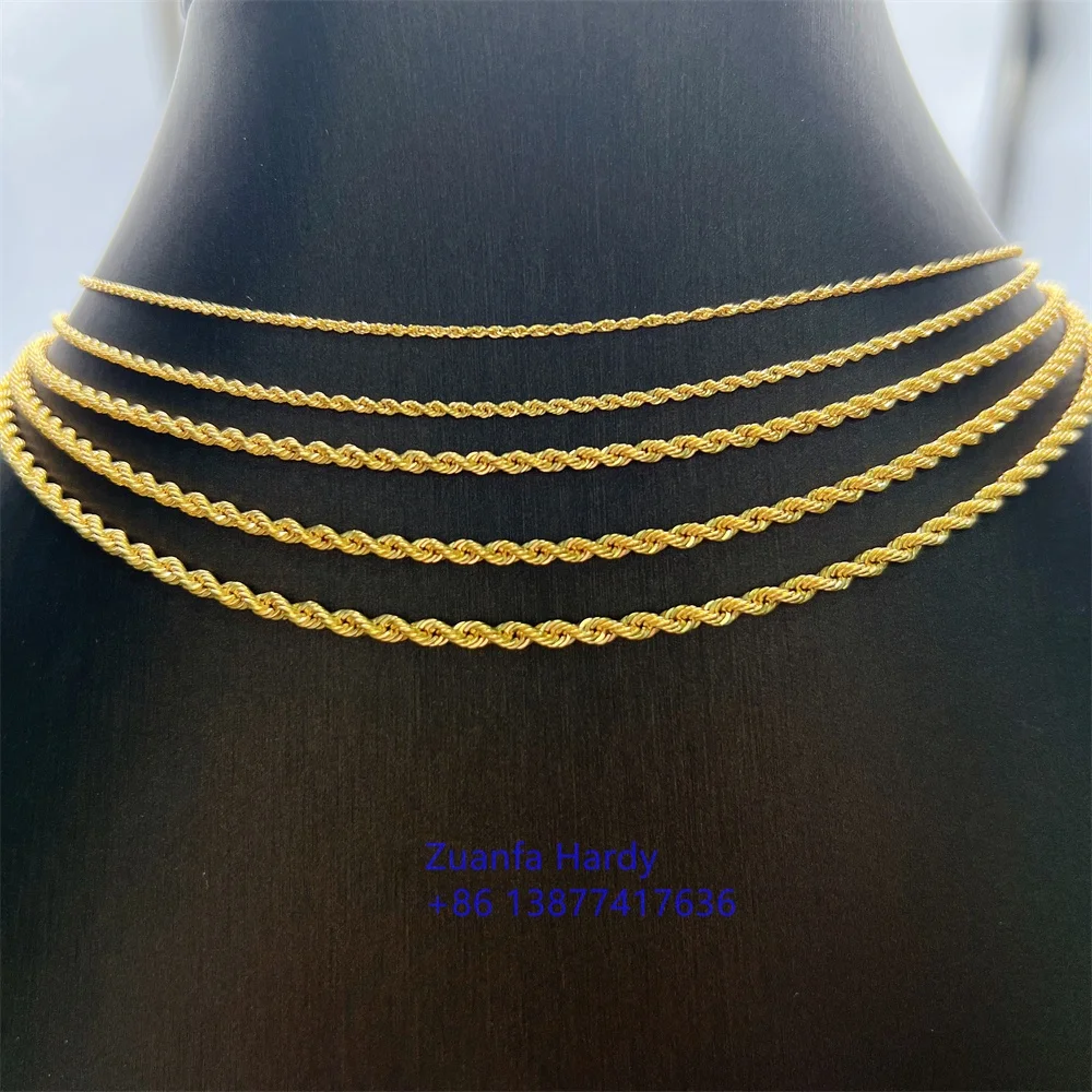 Shop 18 Karat Gold Rope Chain Necklaces - Wholesale Real Gold