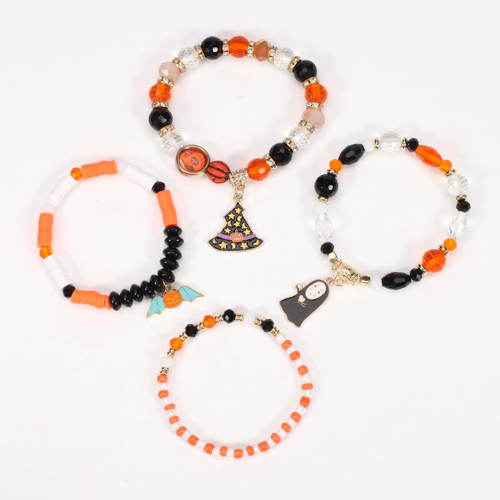 New Halloween Bracelets Retro Pumpkin Skull Ghost Bat Halloween Decor ...