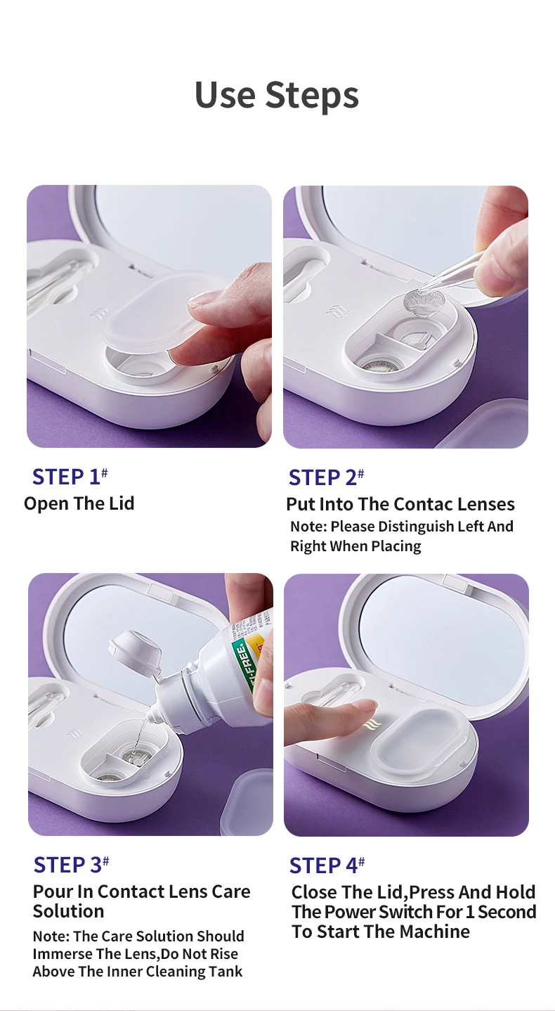 Ultrasonic Contact Lens Cleaner Personalized High Appearance Level Look ...