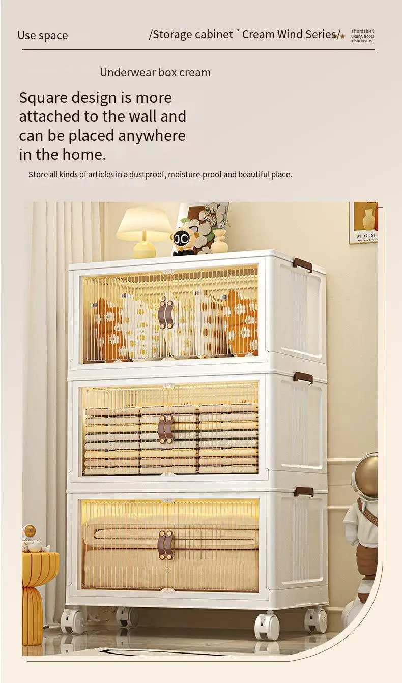 Rmier Multi Functional Folding Storage Cabinet Multi-layer Plastic ...