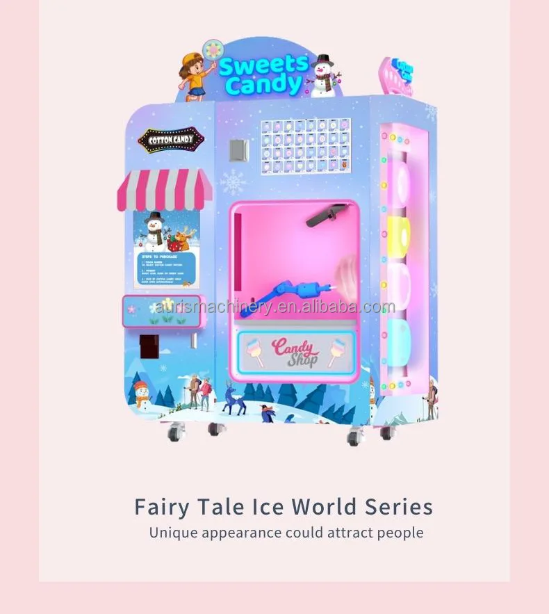 New Rainbow Marshmallow Cotton Candy Vending Machine Sugar Electric ...