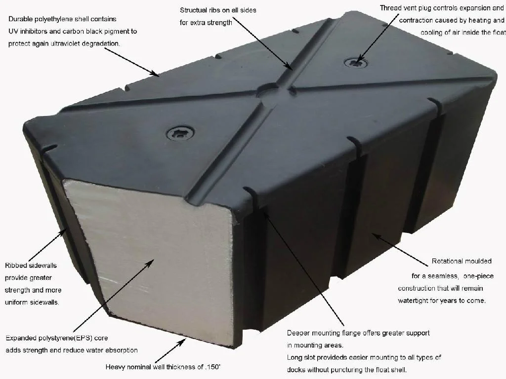 Durable Polyethylene Plastic Pontoon Float Drum Tank Marine Boat Dock ...