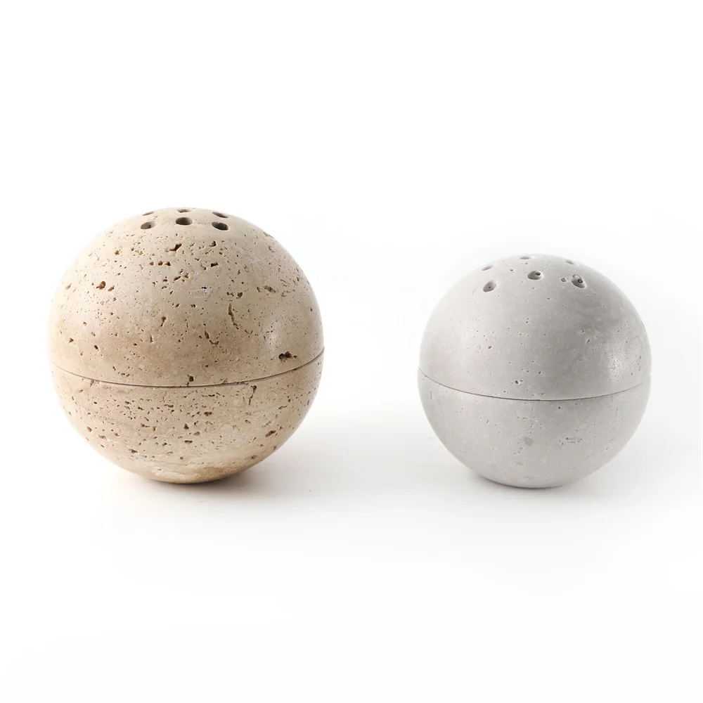 Maxery Natural Travertine Aroma Diffuser - Spherical Incense Burner